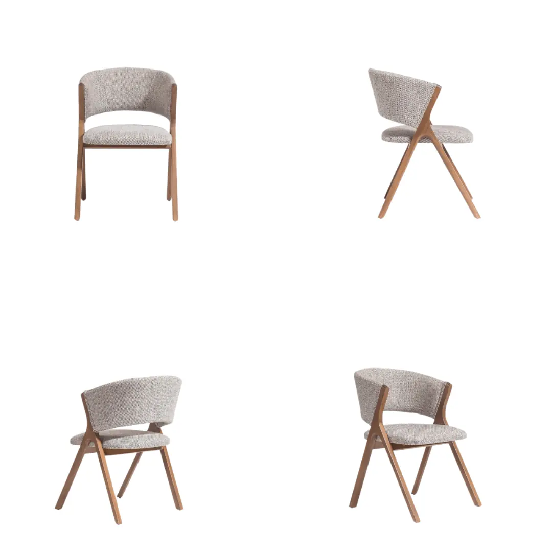 Wooden Tokyo Chair – Solid Beech Wood Frame with Premium Fabric ...