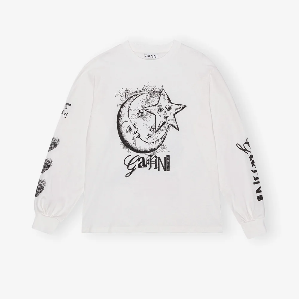 Ganni Future Heavy Long Sleeve T-shirt 'White' - Listener