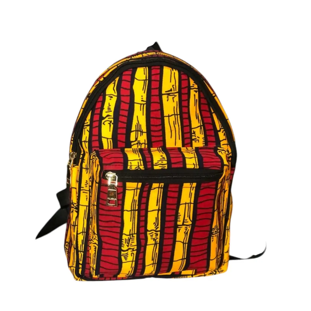 African Print Kindergarten Backpack - Bamboo