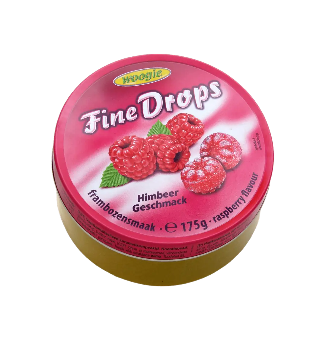Woogie Himbeer-Bonbons "Fine Drops" 175g Dose
