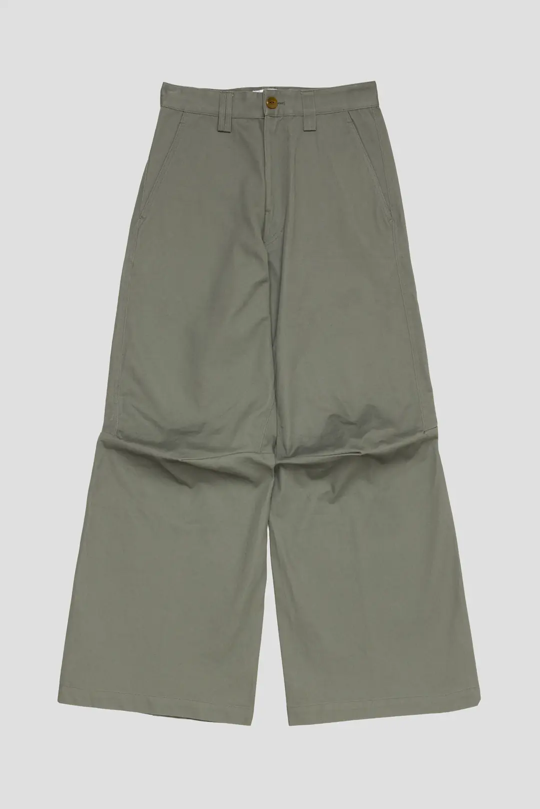 Simple ProjectDarted Wide Cotton Trousers Olive