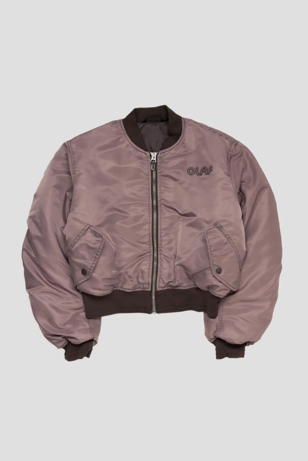 Olaf HusseinWomen's Retro Logo Bomber Jacket Dark Brown